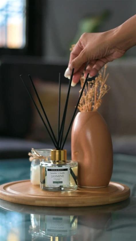 Soul And Scents Jasmine Scented 4 06 Oz 120ml Reed Diffuser Set With 6 Fiber Sticks For Room