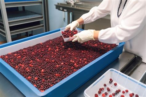 Premium Photo Agriculture Red Sorting Food Industry Ripe Berry Organic Hand Harvest Generative Ai