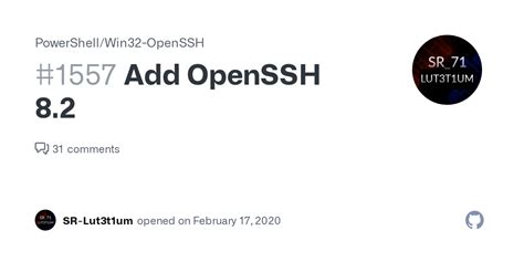 Add Openssh 8 2 · Issue 1557 · Powershell Win32 Openssh · Github
