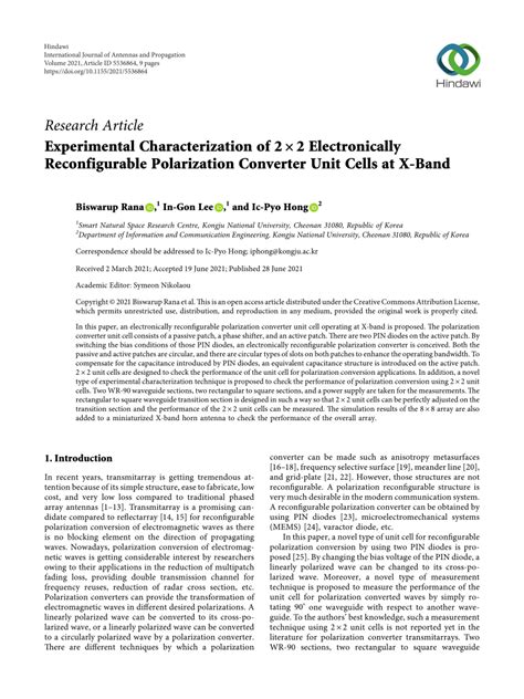 Pdf Experimental Characterization Of 2 × 2 Electronically