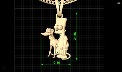 Stl File Bart Simpson Pendant・3d Print Model To Download・cults