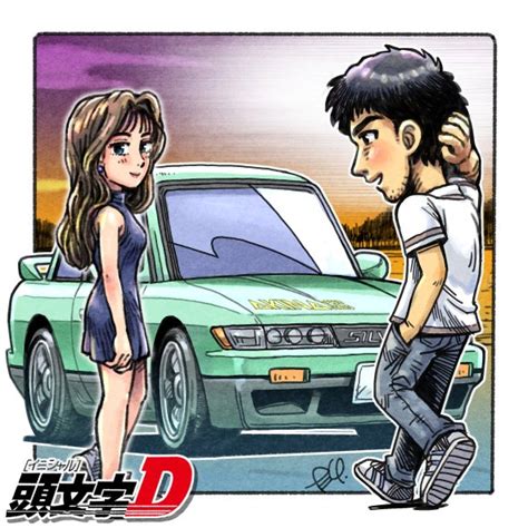 Satou Mako And Iketani Kouichirou Initial D Drawn By Takedakemotion