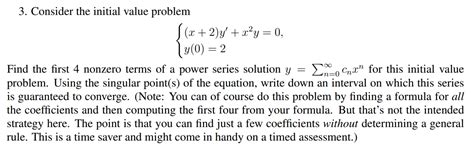 Solved Consider The Initial Value Chegg Com