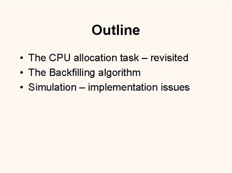 Event Based Simulation Of The Backfilling Algorithm Oop