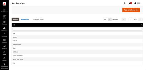 Attribute Sets Adobe Commerce