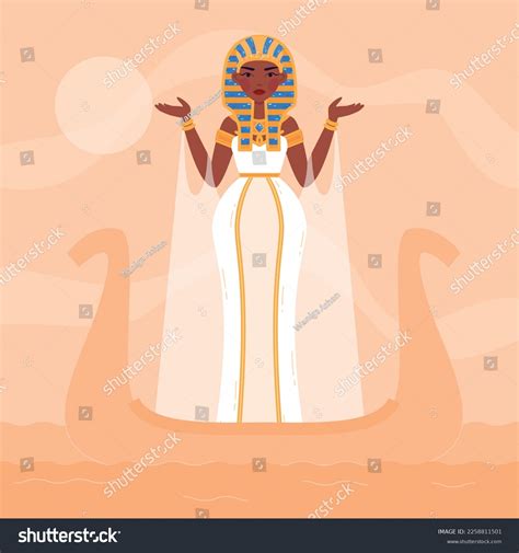 Cleopatra Vector Illustration Design Egyptian Queen Stock Vector