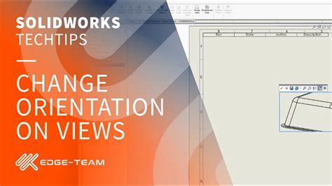 SOLIDWORKS Change Orientation On Views YouTube