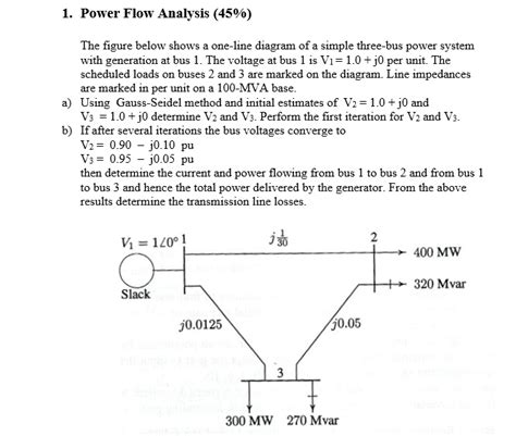 1 Power Flow Analysis 45 The Figure Below Shows A One Line Diagram Of A
