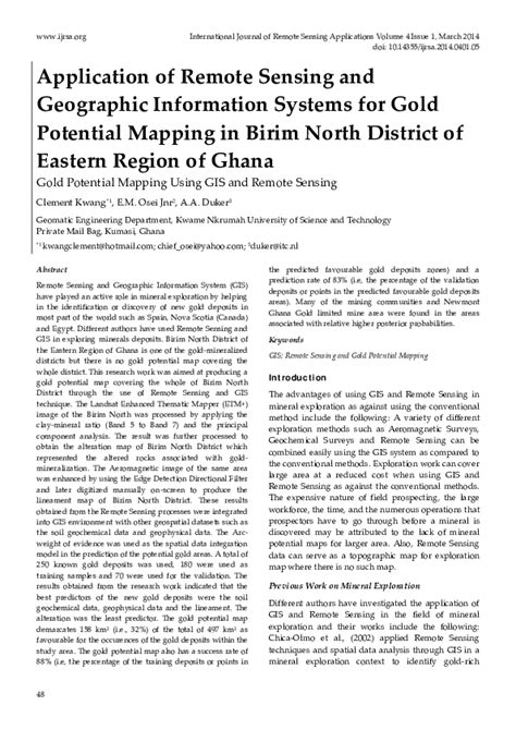 Pdf Application Of Remote Sensing And Geographic Information Systems