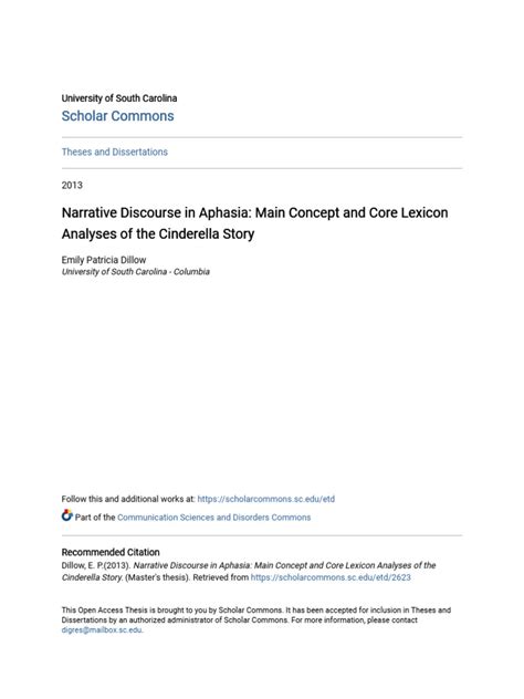 Narrative Discourse In Aphasia Main Concept And Core Lexicon Ana Pdf Aphasia Part Of Speech