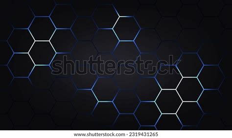 Hexagonal Abstract Technology Background Electric Glow Stock Vector