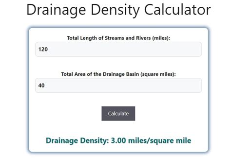 Drainage Density Calculator Savvy Calculator