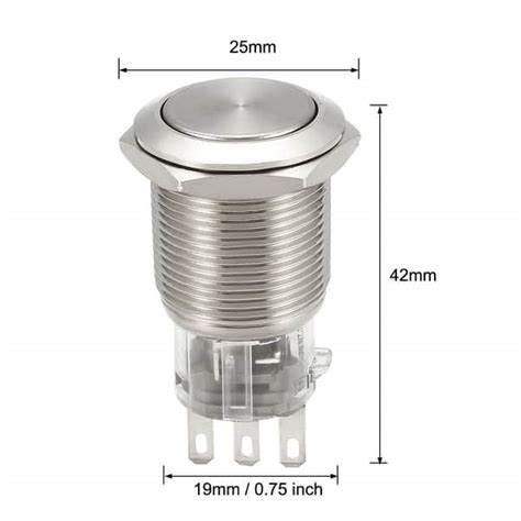 Latching Push Button Switch 19mm Mounting 1no 1nc 250v 5a With Socket