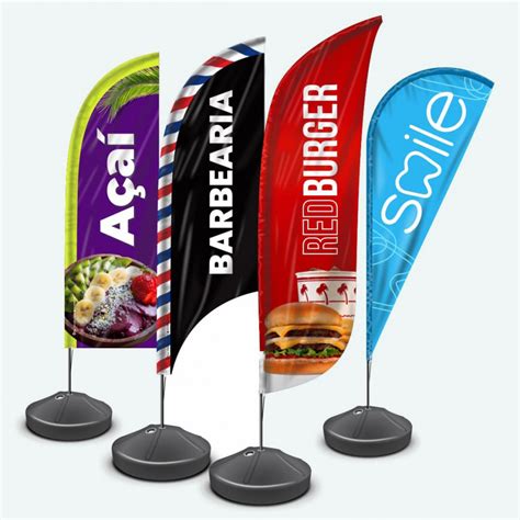 Combos Wind Banners Personalizado Com Base De Concreto Rj 😱