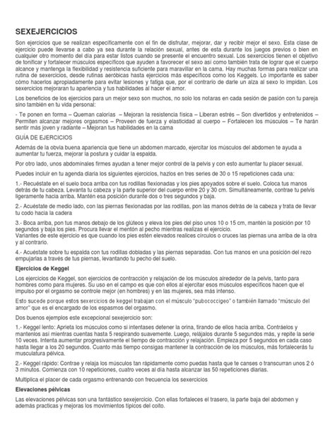 Sex Ejer Cici Os Pdf Músculo Ejercicio Físico