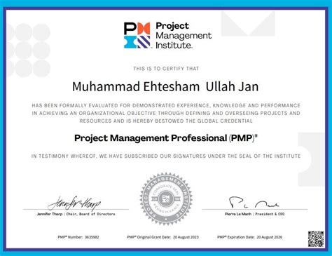 Muhammad Ehtesham Ullah Jan Pmp® Sfc™ On Linkedin Pmp Project Management Professional Pmi