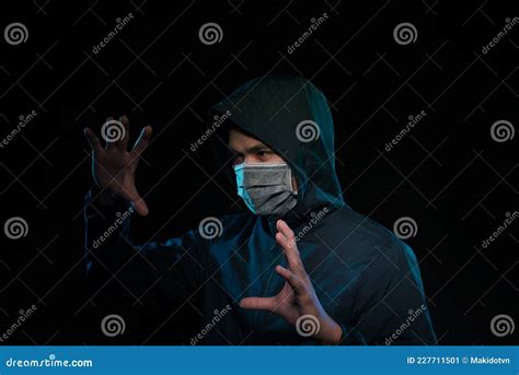 Hacker With Laptop Initiating The Hacker Attack Cyber War Stock Image