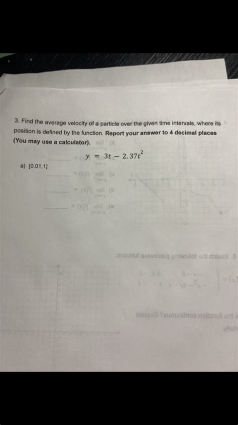 Solved 3 Find The Average Velocity Of A Particle Over The Chegg Com
