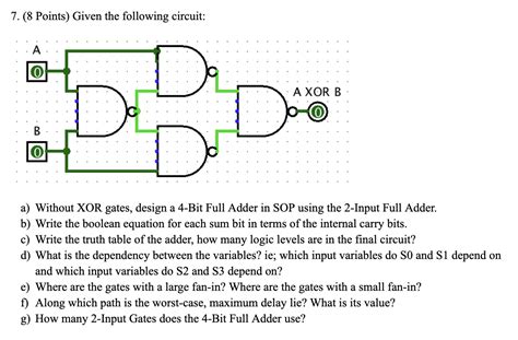 Solved 7 8 Points Given The Following Circuit A Wi