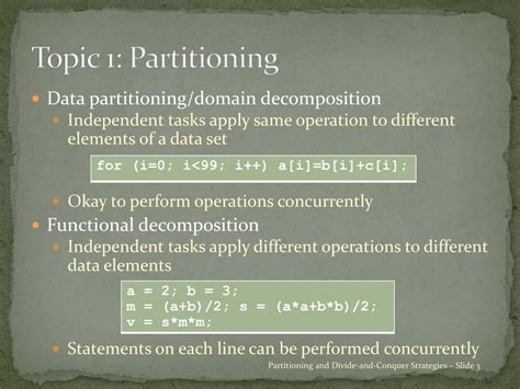 Ppt Cuda Lecture 9 Partitioning And Divide And Conquer Strategies