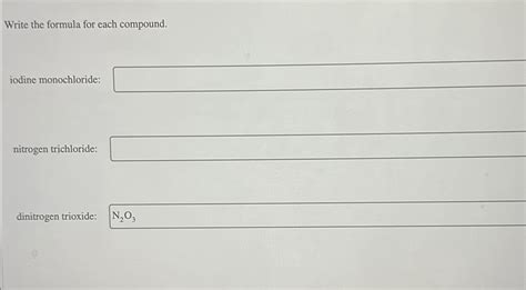 Solved Write The Formula For Each Dine