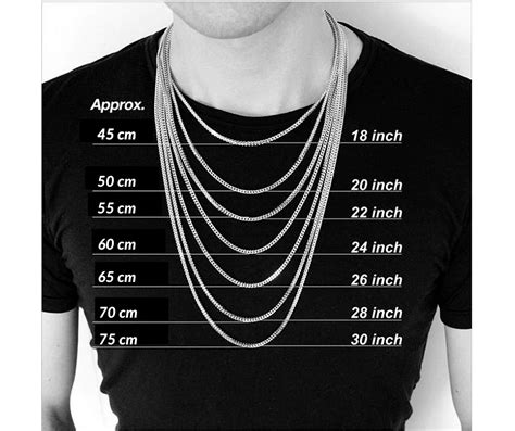 Zuringa Mens Necklace Length Comparison Chart