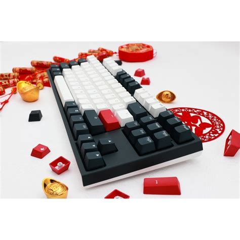 Ducky One 2 Tuxedo Tkl Mx Red Gaming Toetsenbord Zwart Wit Us Lay Out
