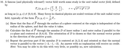 Solved A Famous And Physically Relevant ﻿vector Field