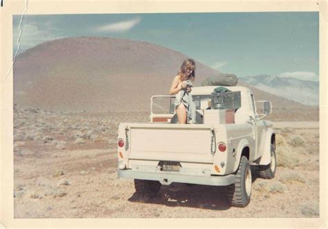 Naked Woman Getting Dressed In Desert Dodge Pickup Truck Bed Vtg Found
