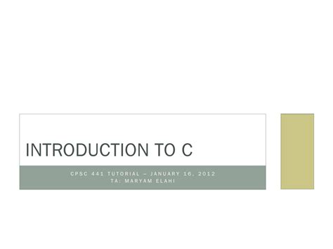 Introduction To Cc
