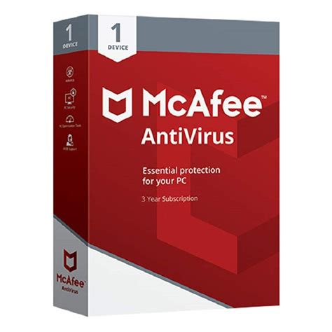 Mcafee Antivirus 1 User 3 Years Digi World