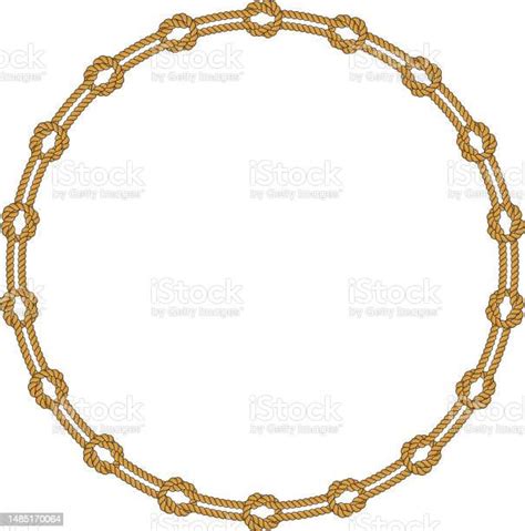 둥근 밧줄 프레임은 흰색 배경에 분리되어 있습니다 꼬인 코드 거친에 대한 스톡 벡터 아트 및 기타 이미지 거친 고리 세공 곡선 Istock