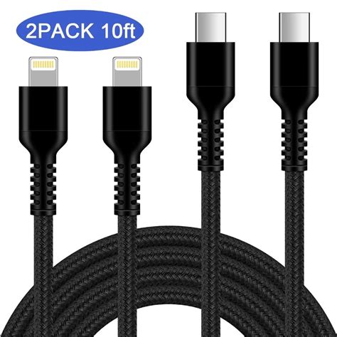 Lightning Cable Usb C Cables 10ft 2pack Haoano Type C Usbc To Lightning