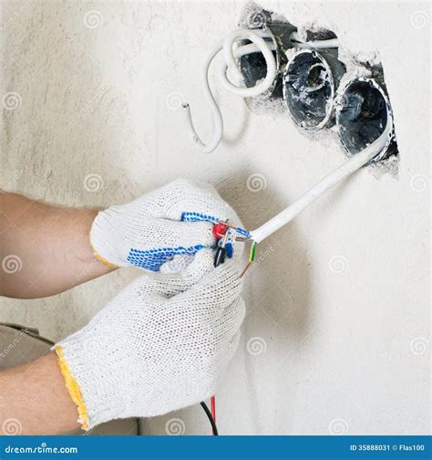 Electrician With Multimeter Checking Voltage Stock Image Image Of Repair Technician 35888031