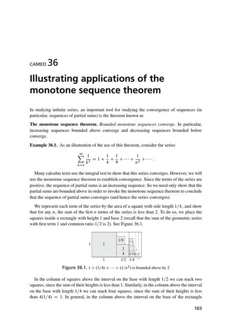 illustrating applications of the monotone sequence theorem chapter 36
