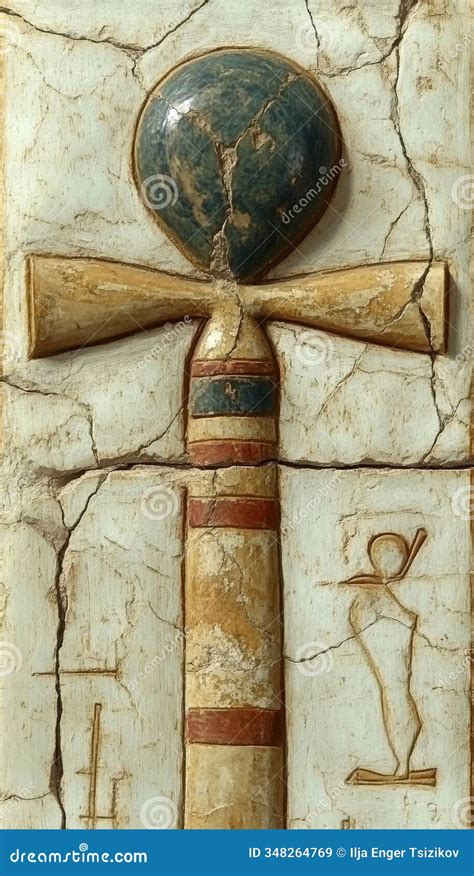 Ancient Egyptian Hieroglyphic Carving Of The Ankh Symbol Of Life On A