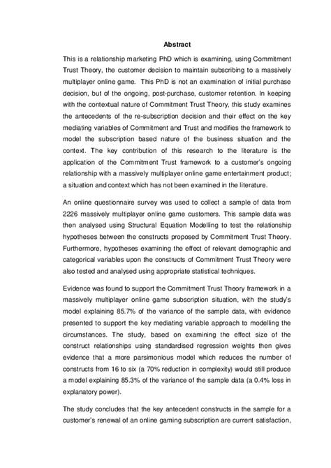 Pdf Thesis Summary Abstract