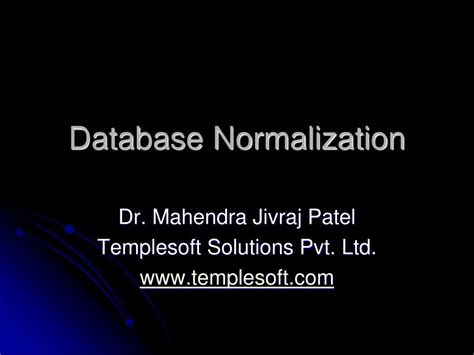 Ppt Database Normalization Powerpoint Presentation Free Download