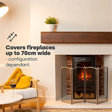 4 Panel Nickel Coated Fireguard