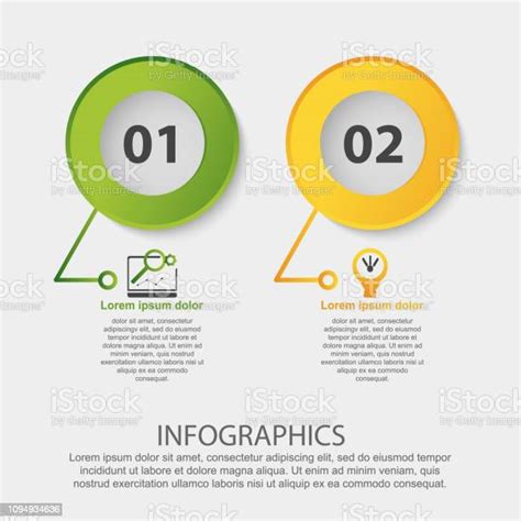 현대 3d 벡터 일러스트입니다 두 요소와 원형 Infographic 템플릿입니다 아이콘 및 텍스트 비즈니스 프레 젠 테이 션 웹 디자인 응용 프로그램 인터페이스 2 단계
