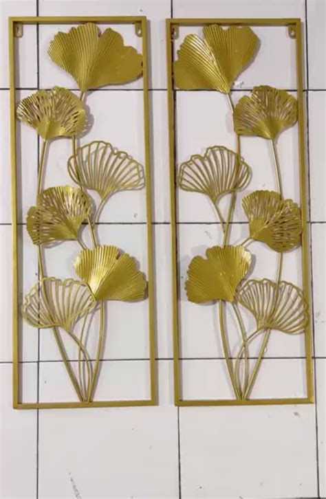 Jual Wall Decor Hiasan Dindingwall Decor Metal Gold Frame Daun Pajangan Dinding Gold Metal Gaya