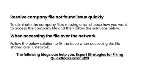 Ppt Quickbooks Company File Not Found Causes And Solutions Powerpoint Presentation Id13167853