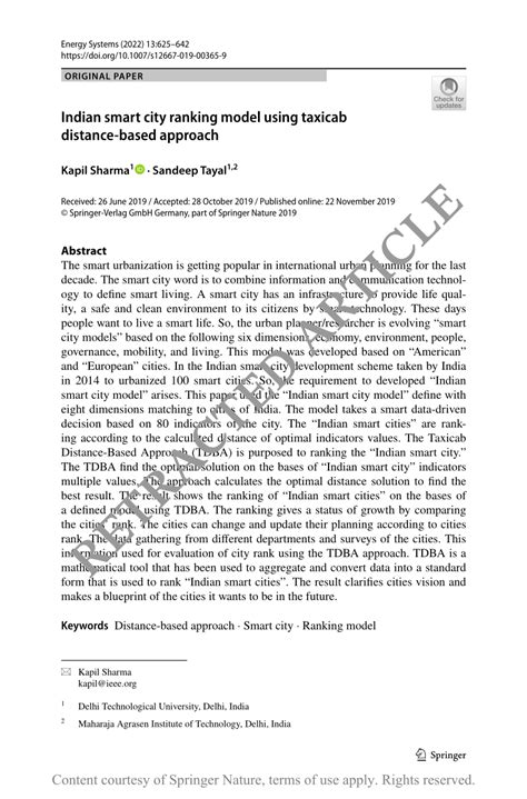 Indian Smart City Ranking Model Using Taxicab Distance Based Approach