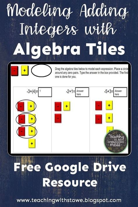 modeling adding integers with algebra tiles free