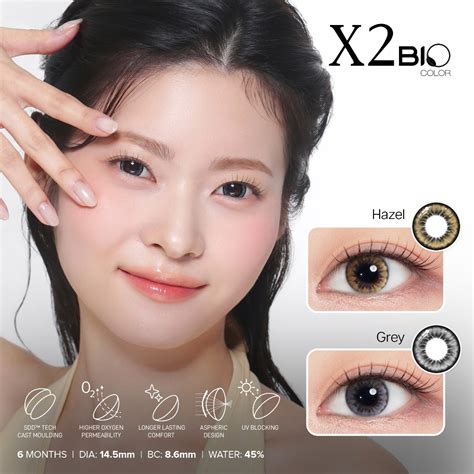 Jual X2 Softlens Bio Color Series Grey Hazel Soflens Natural Soflens Minus Diameter 14 5mm