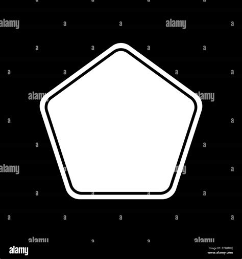 Pentagon Outline Shape Template Isolated On Black Background Vector