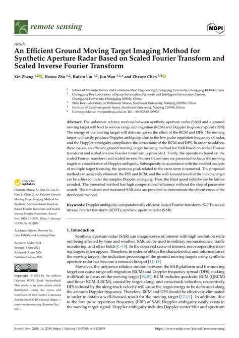 Pdf An Efficient Ground Moving Target Imaging Method For Synthetic
