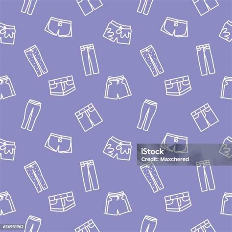 เสื้อผ้ากางเกงพื้นหลังเวกเตอร์รูปแบบไม่มีรอยต่อ ภาพประกอบสต็อก ดาวน์