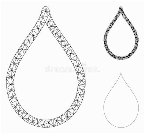 Water Drop Vector Mesh Network Model And Triangle Mosaic Icon Stock Vector Illustration Of