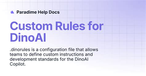 Dinorules Paradime Help Docs